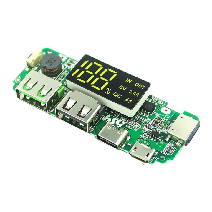 18650 Lithium Battery Digital Display Charging Module with 5V2.4A Dual ...